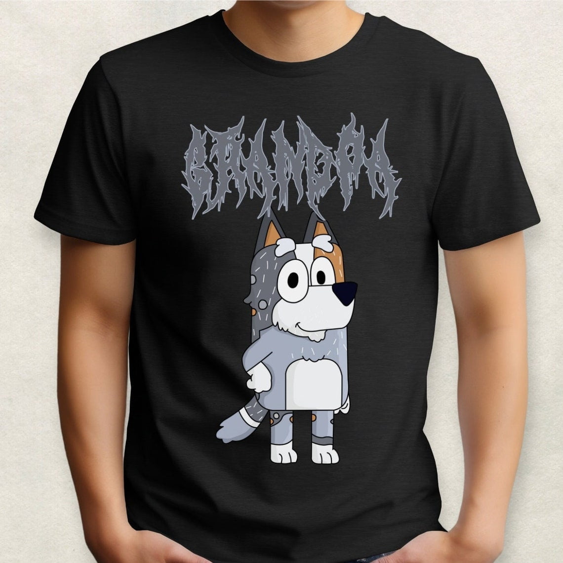 Bluey Grandpa Bob Metal Shirt, Bluey, Black Metal, Goth Disney ...