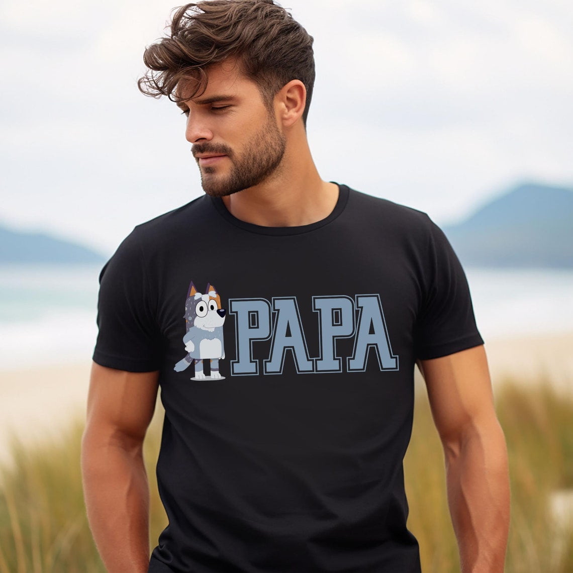 Bluey Grandpa Bob Papa T-Shirt, Bluey Design, Grandfather Gift, Unisex ...