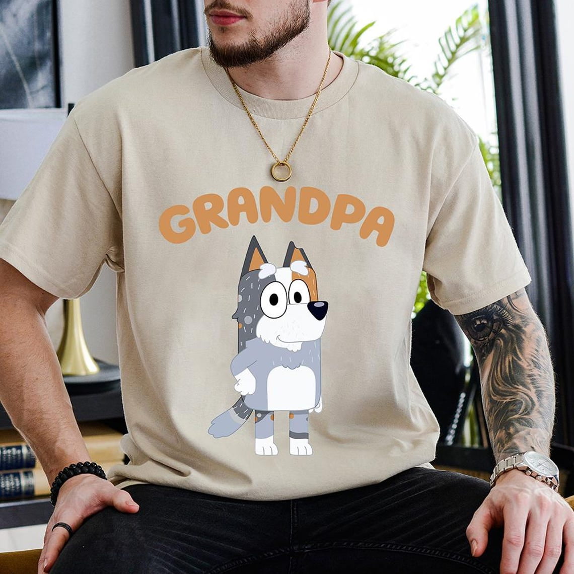 Bluey Grandpa T-shirt, Bluey Family Grandfather, Father's Day Shirt ...