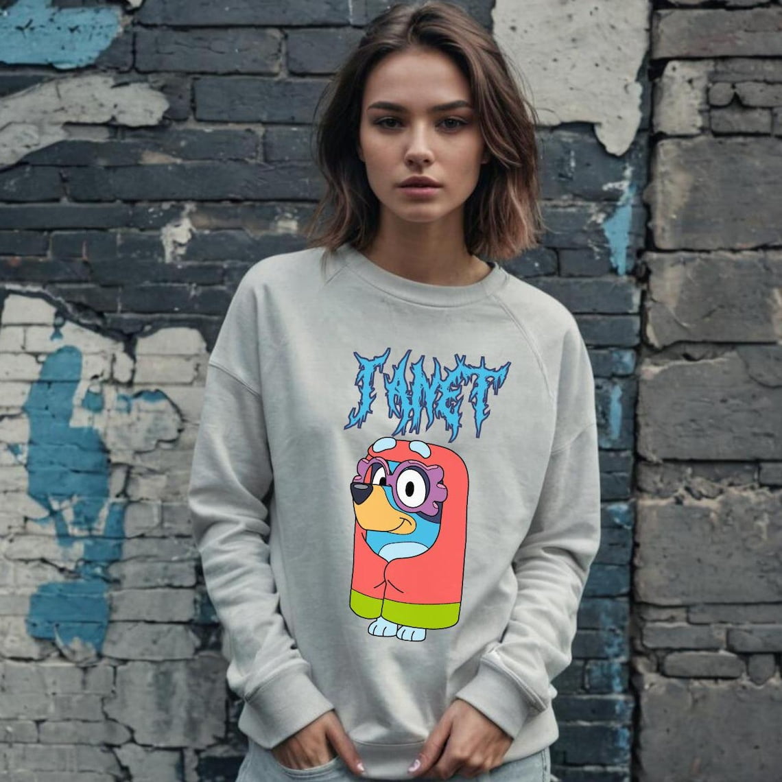 Bluey Granny Janet Metal Shirt, Black Metal, Goth Disney, Deathmetal ...