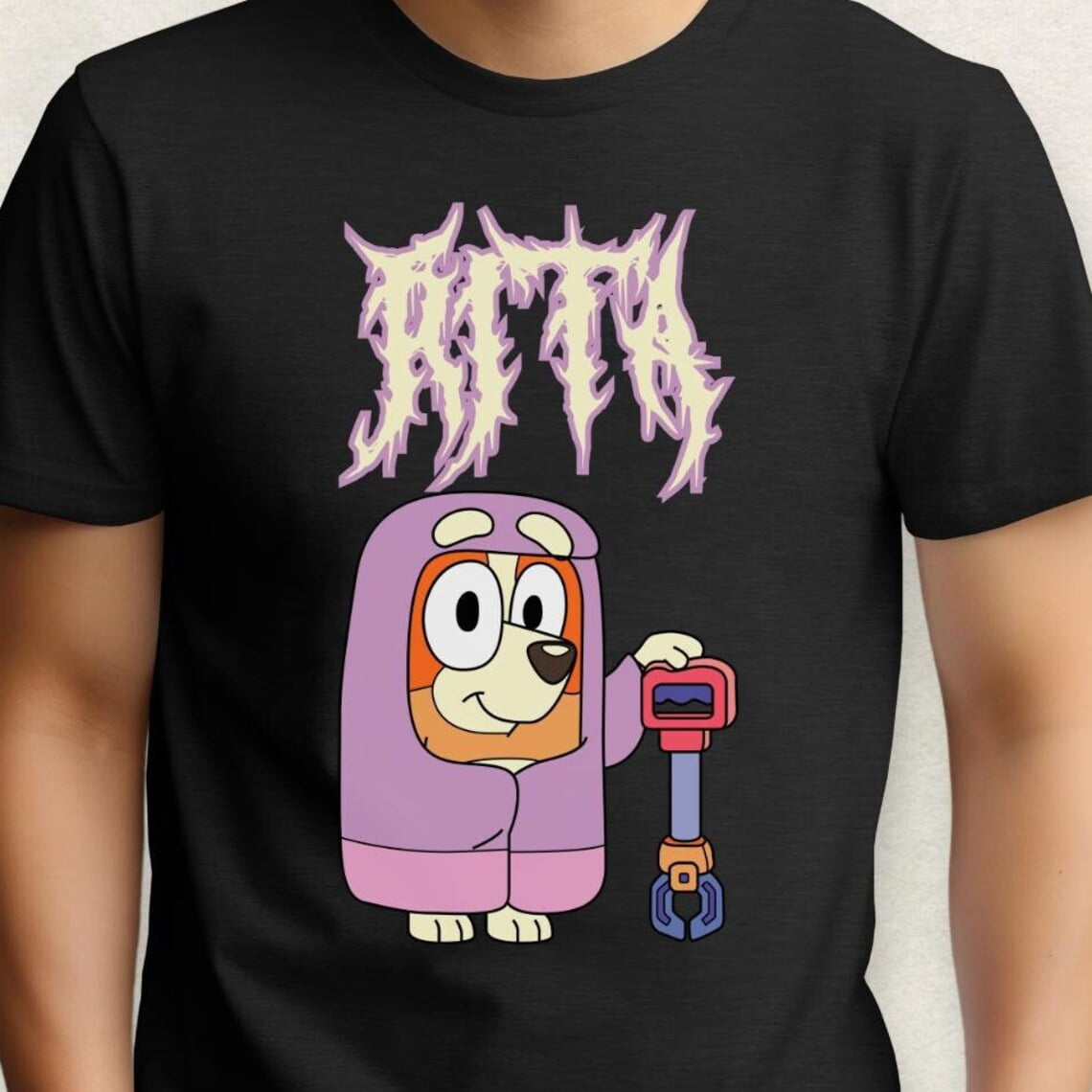 Bluey Granny Rita Bluey Metal Shirt, Black Metal, Goth Disney ...