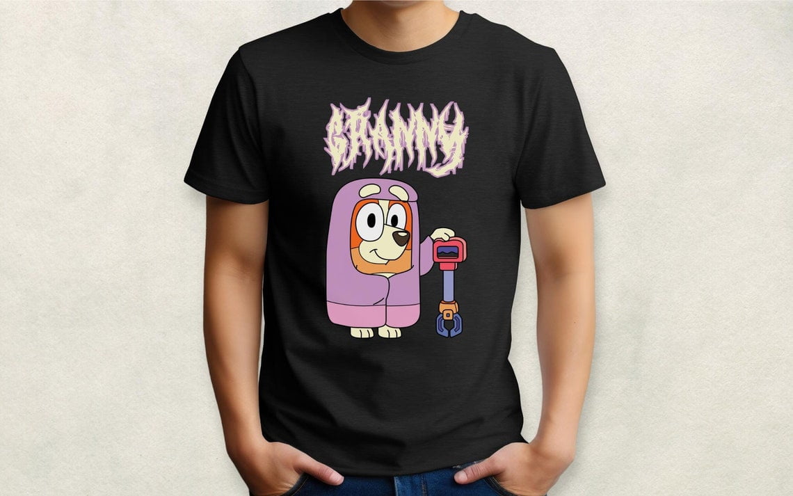 Bluey Granny Rita Metal Shirt, Bluey Design, Goth Disney, Deathmetal ...
