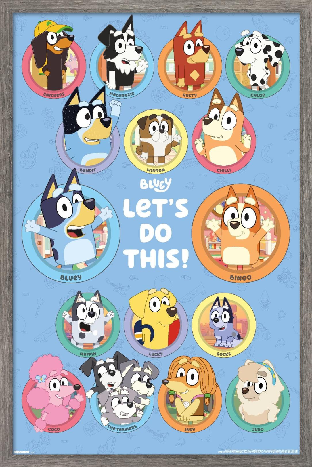 Bluey - Grid Wall Poster, 22.375" x 34" Framed - Walmart.com