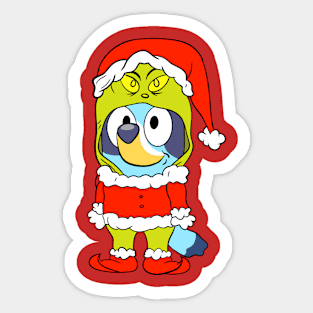 Bluey Grinch Chistmas Sticker Bluey Stickers For Kids, Bluey Stickers ...