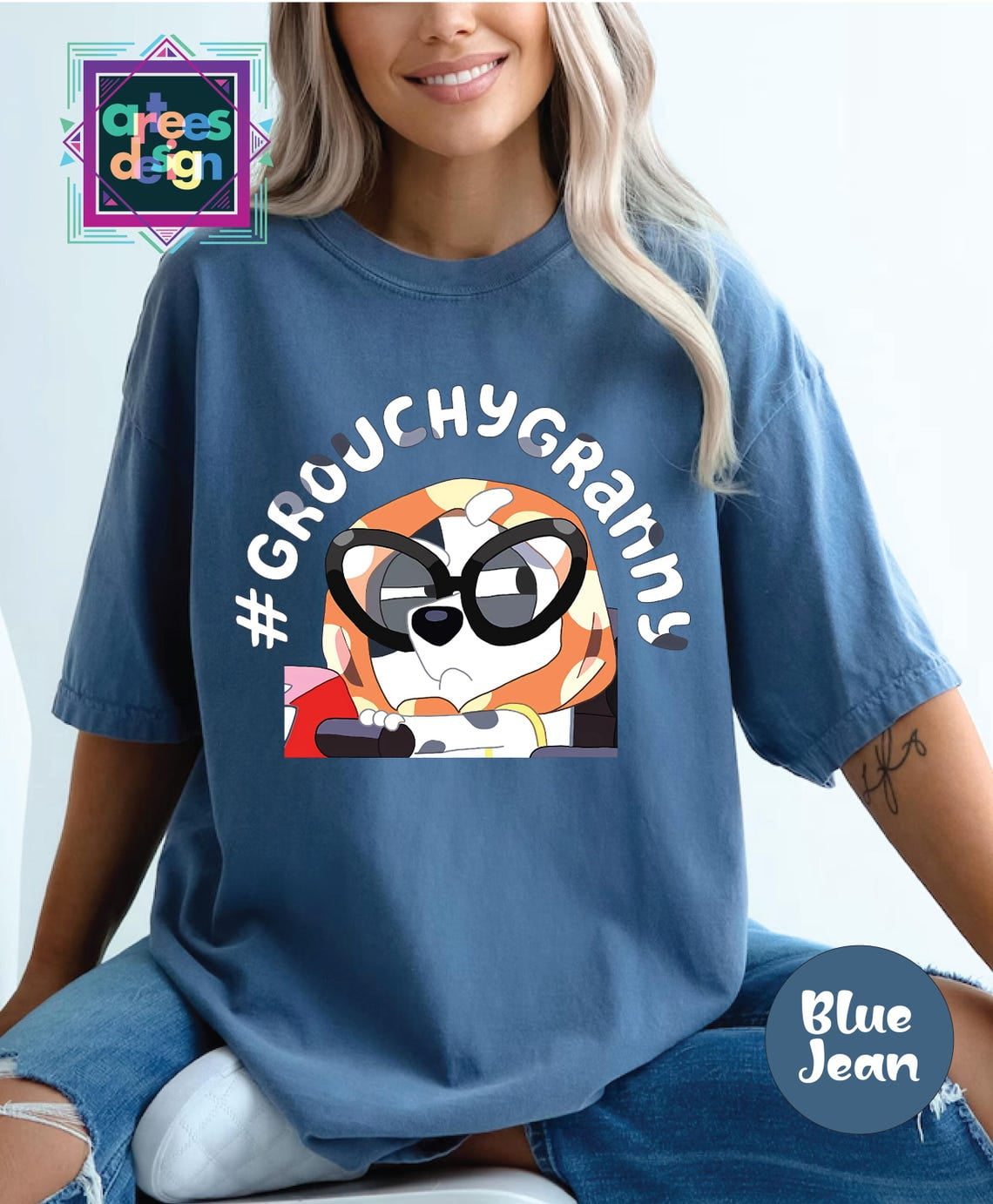 Bluey Grouchy Granny Tee Grandma Attitude Tee Sassy Elder Humor Shirt ...