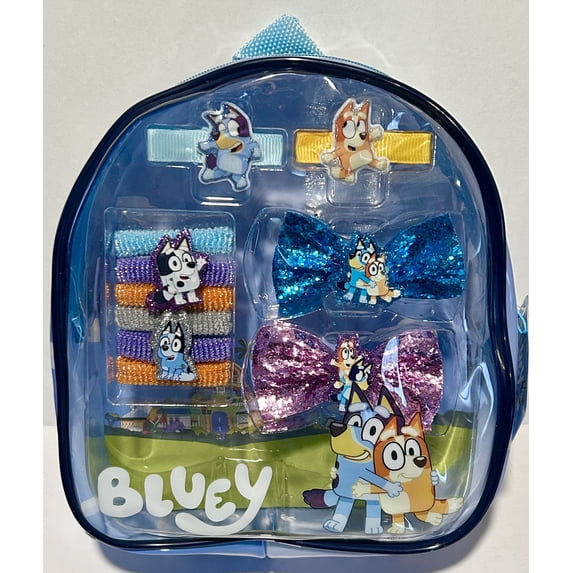 Bluey Hair Accessory Backpack – Kids Fashion Play Set with Hair Clips ...