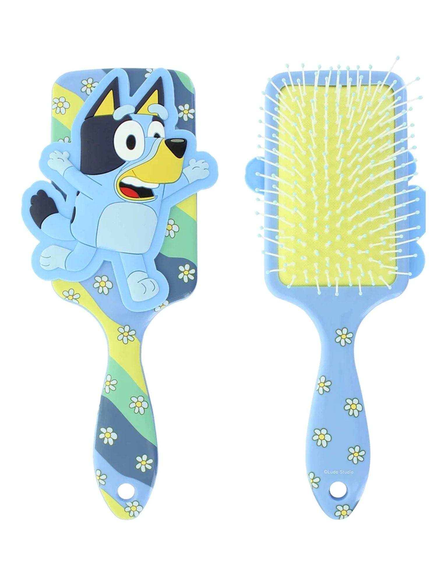 Bluey Hair Brush, Girls Kids Paddle Brush, Rubber Molded Design, Blue ...