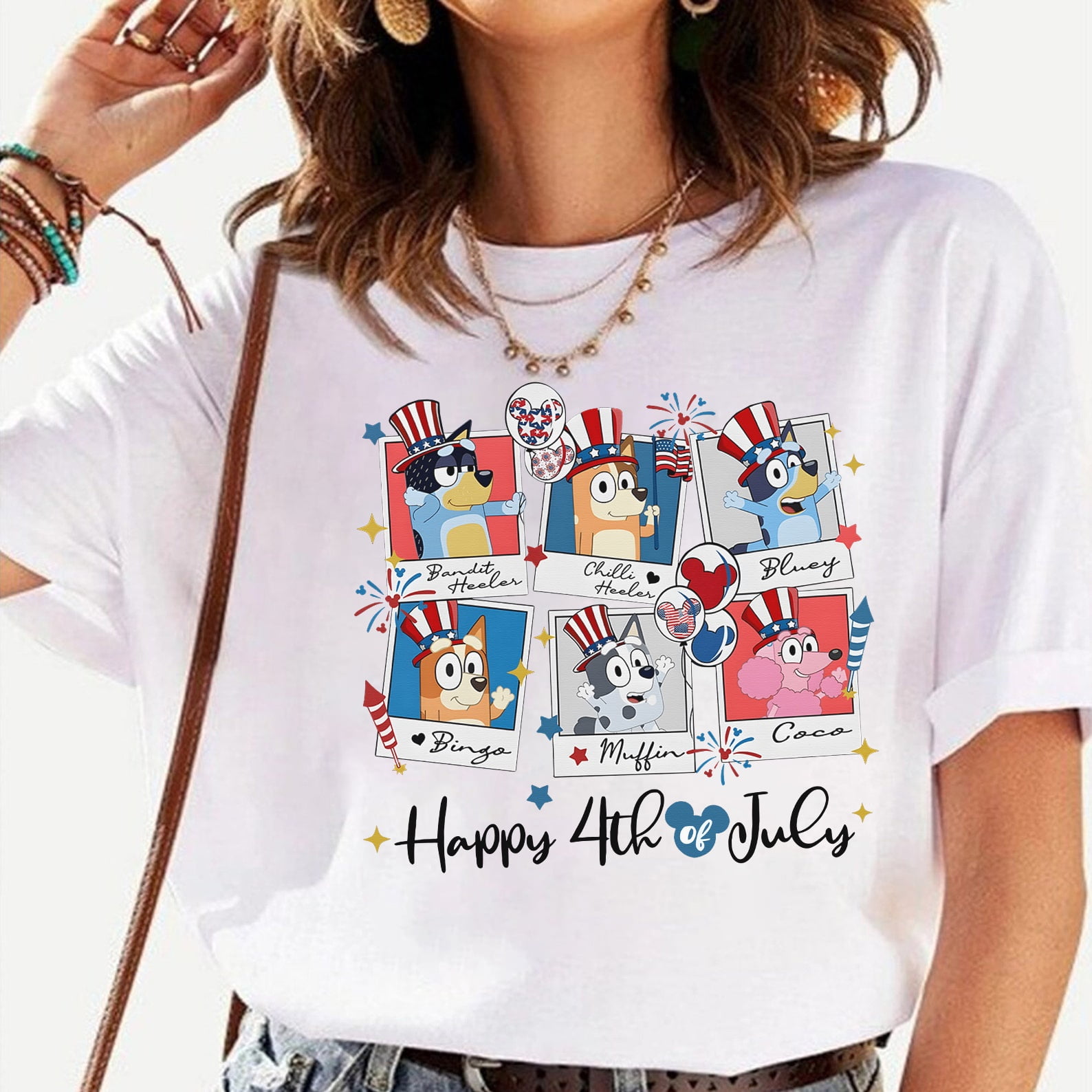 Bluey Happy 4th Of July T-shirt, Bluey Concert Shirt, America Patriotic ...
