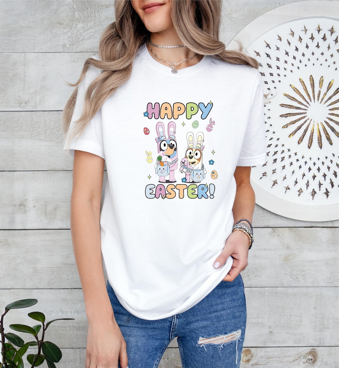Bluey Happy Easter Bluey Shirt, Bunny Easter Day Design, Unisex S-5Xl ...