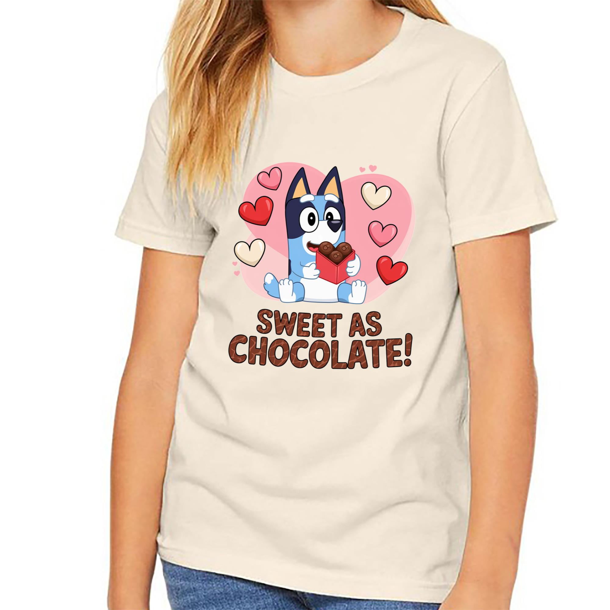 Bluey Happy Pup Surrounded By Sweet Treats, Heartfelt And Yummy Design ...