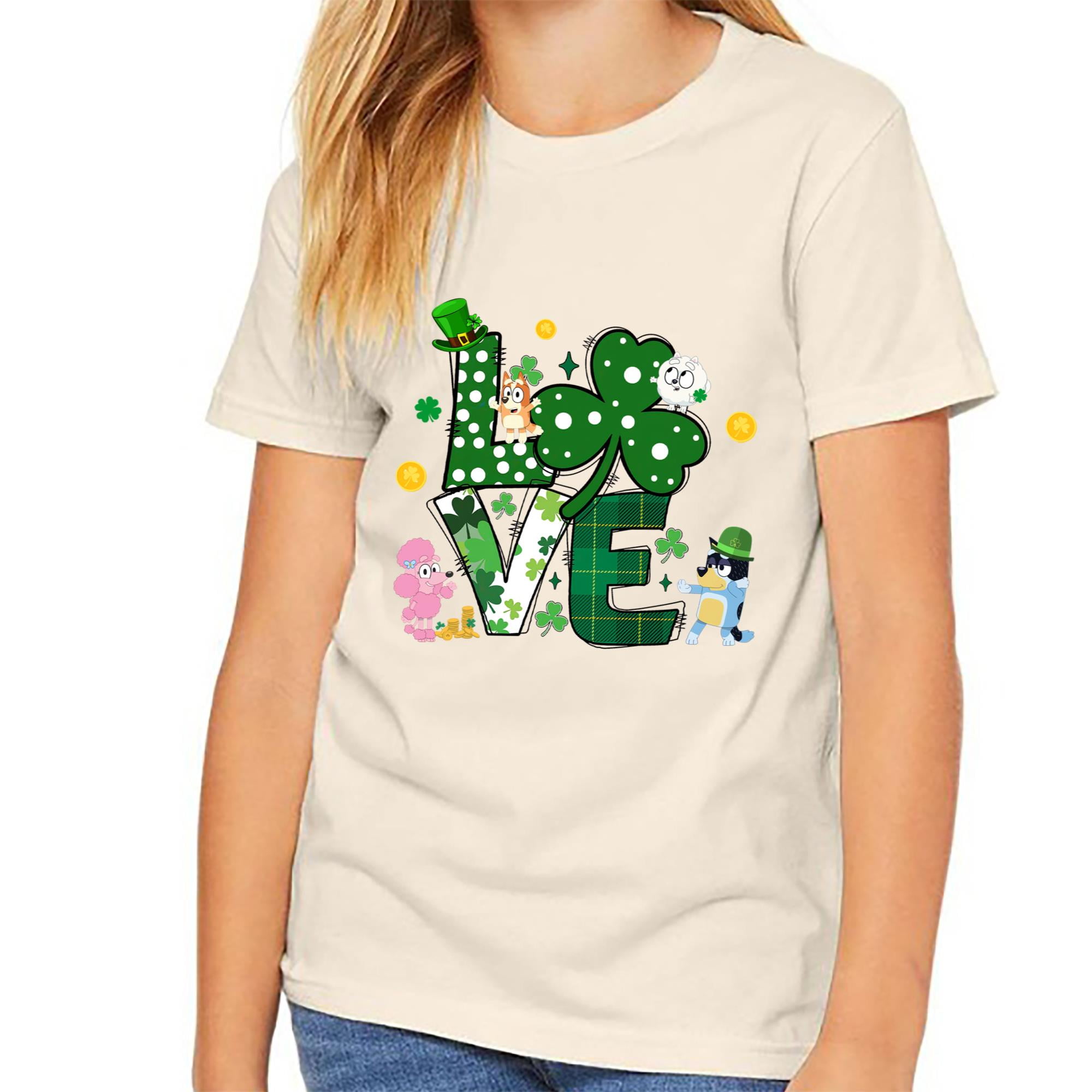 Bluey Happy St. Patrick'S Day Youth Tee Bluey Love Green Leaf Youth Tee ...