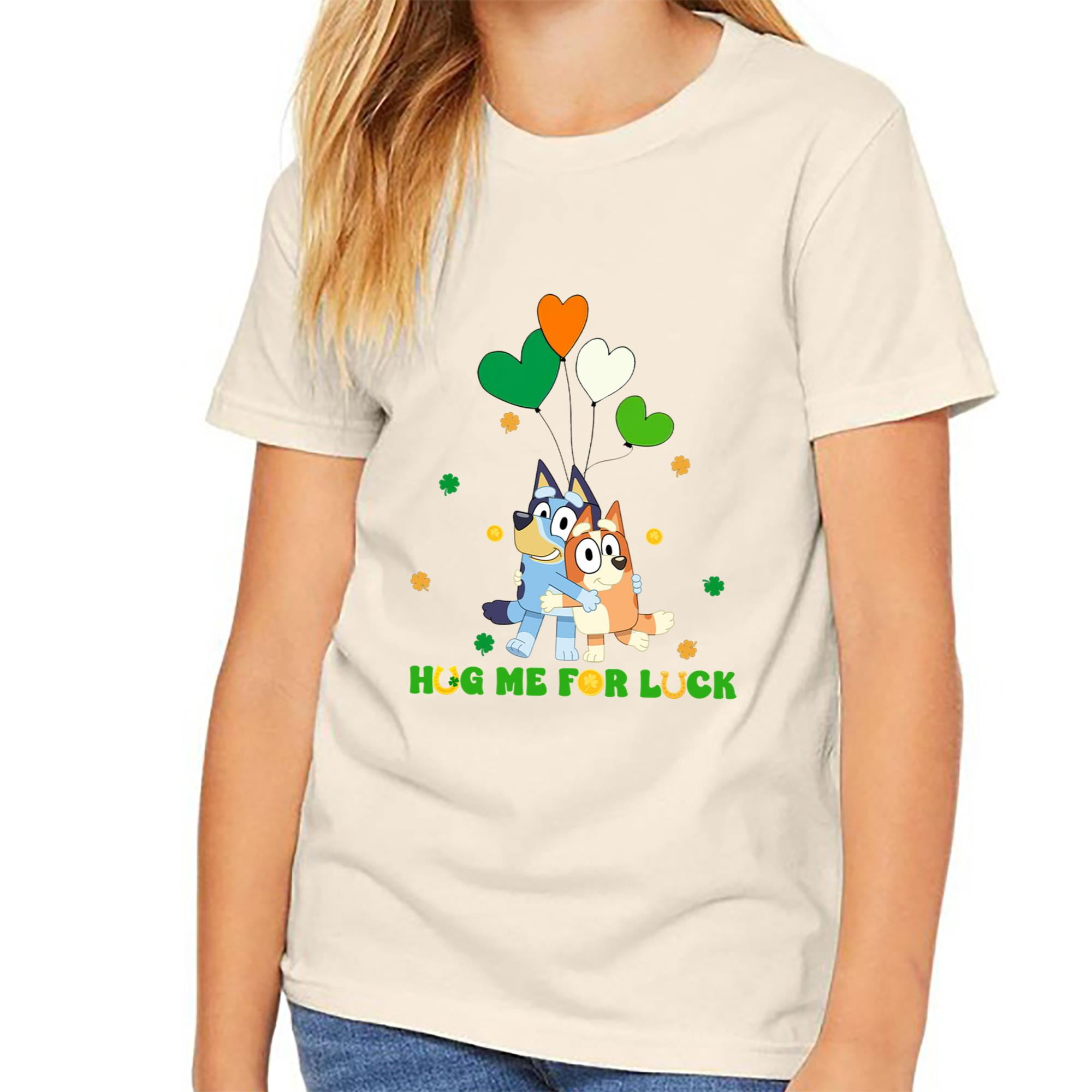 Bluey Happy St. Patrick'S Day Youth Tee Hug Me For Lucky Youth Tee ...