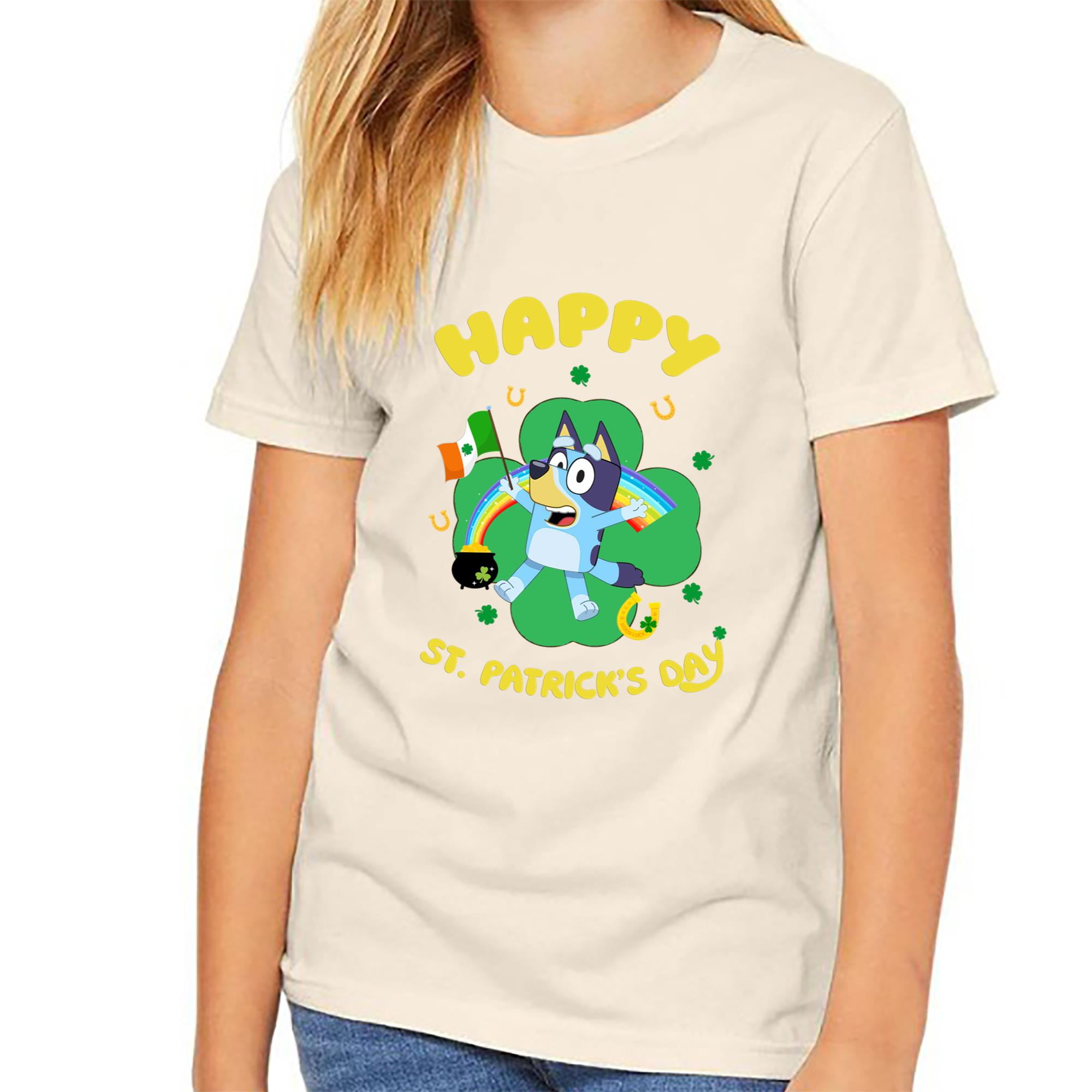 Bluey Happy St. Patrick'S Day Youth Tee Lucky Bluey Tee, Family Blue ...