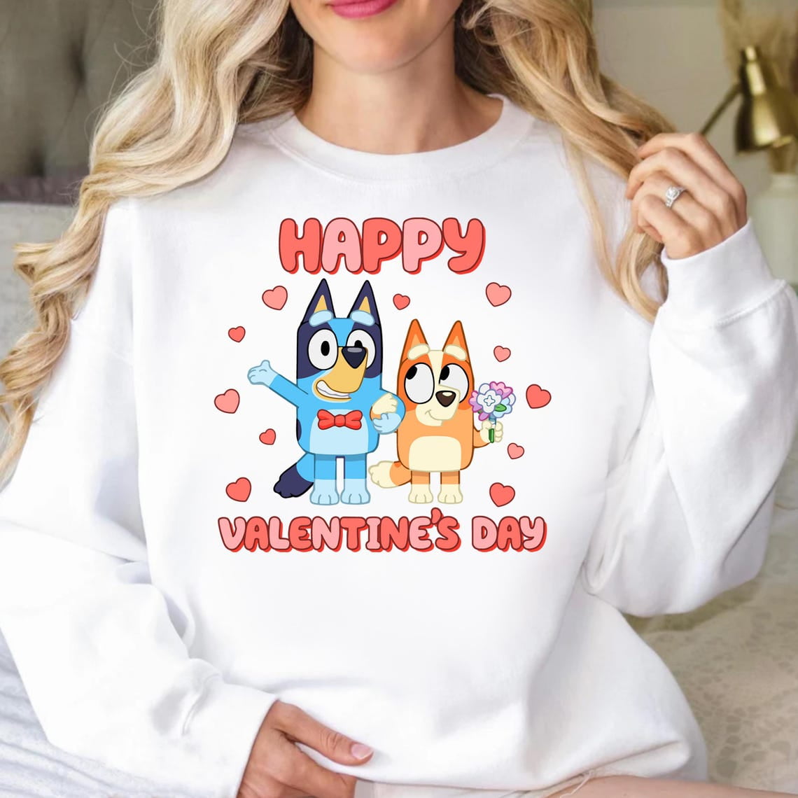 Bluey Happy Valentine'S Day, Disney Bluey Bingo Valentine Shirt, Unisex ...