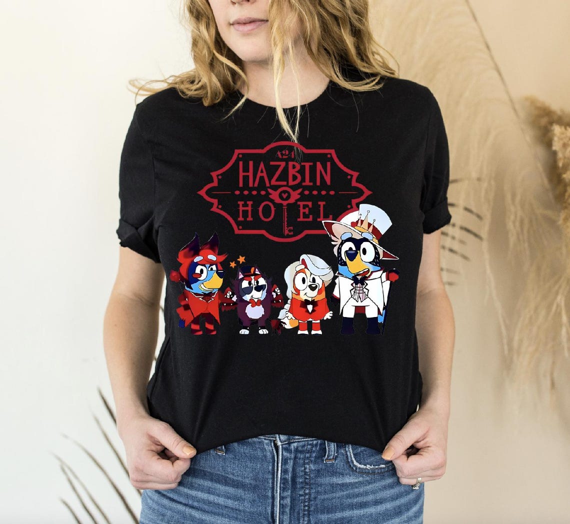 Bluey Hazbin Hotel Bingo Snickers Bandit Halloween Disn.E.Y Unisex T ...