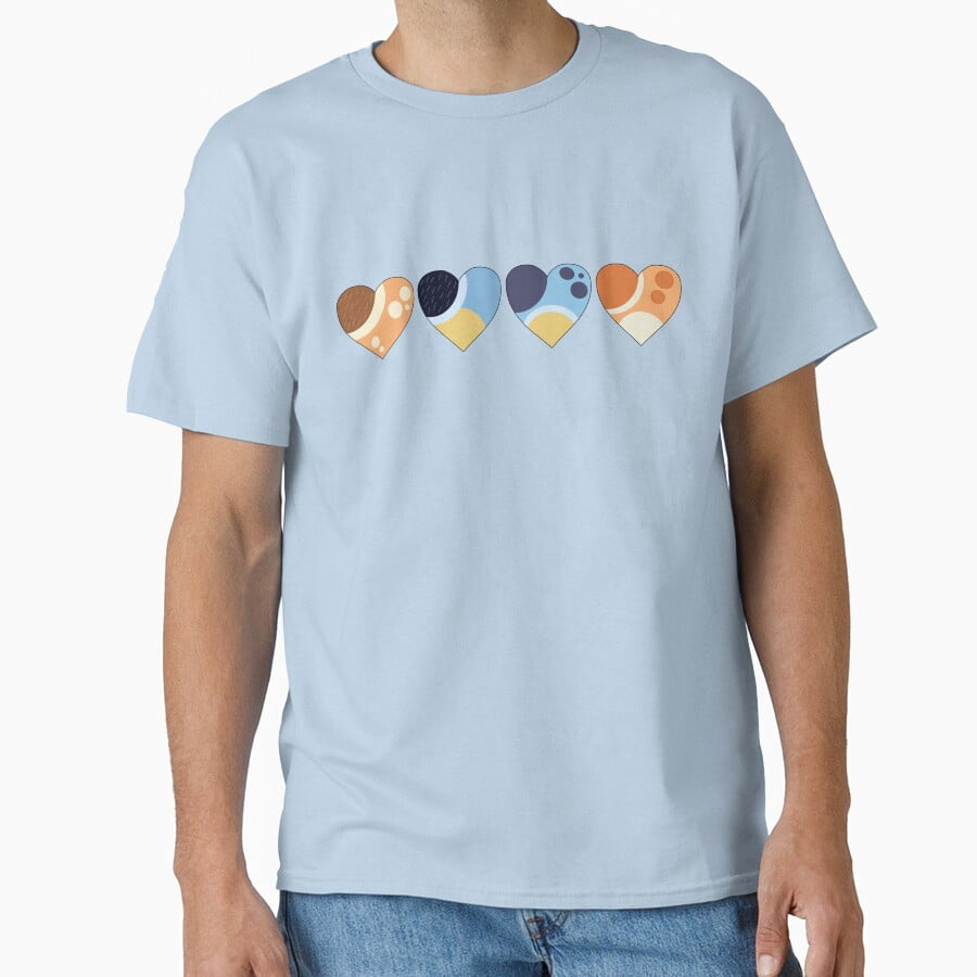 Bluey Heeler Family Love Hearts | Bluey-Inspired Color Palette Hearts ...