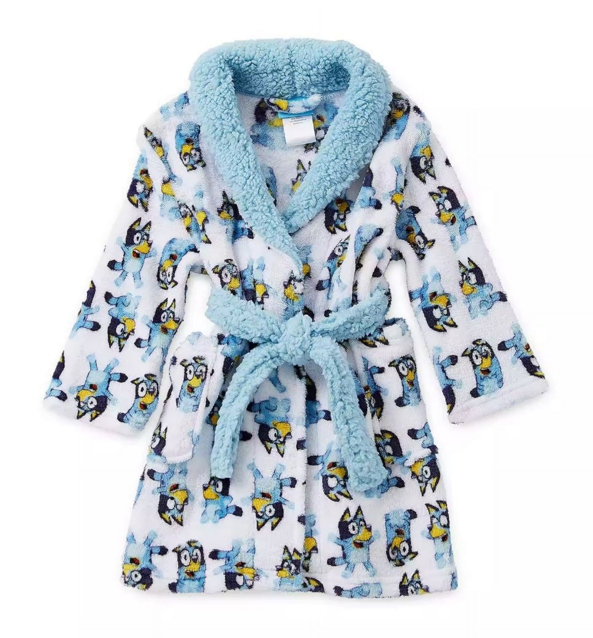 Bluey Toddler/Unisex Ultra-Soft Minky Fleece Sleepwear and Bathrobe 4T ...