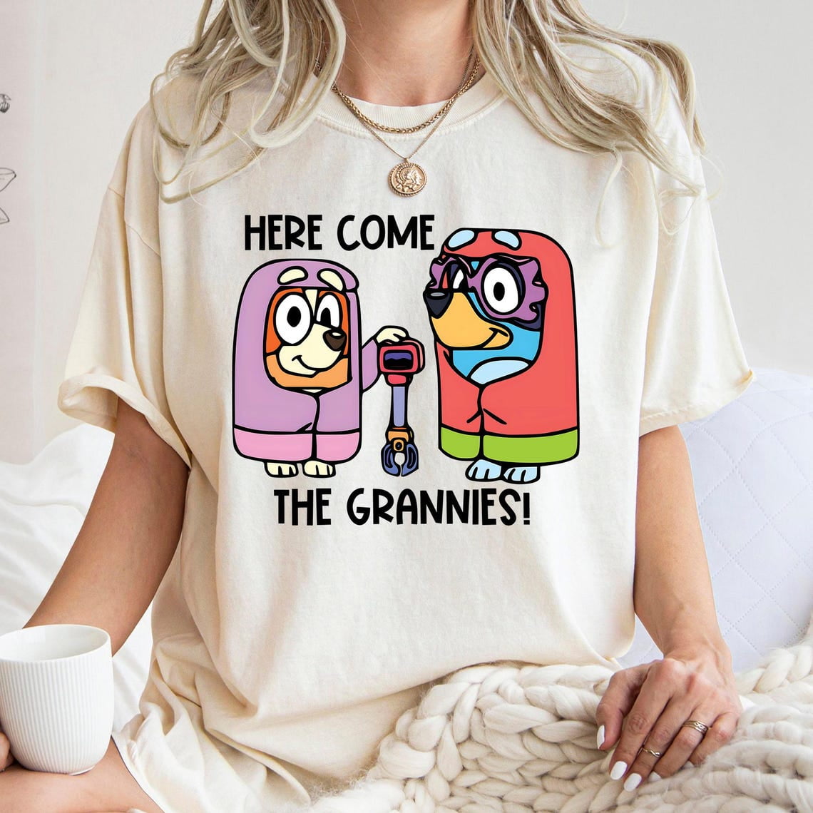 Bluey Here Come The Grannies shirt, Bluey family shirt, Bluey family ...