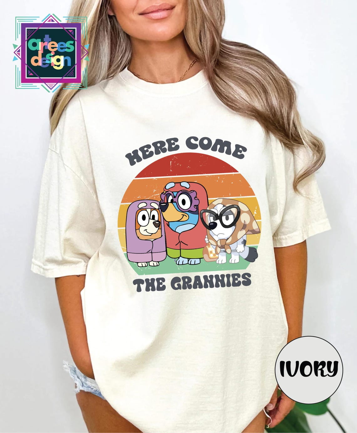 Bluey Here Comes The Grannies Shirt Blue Dog Grannies Shirt Grannies ...