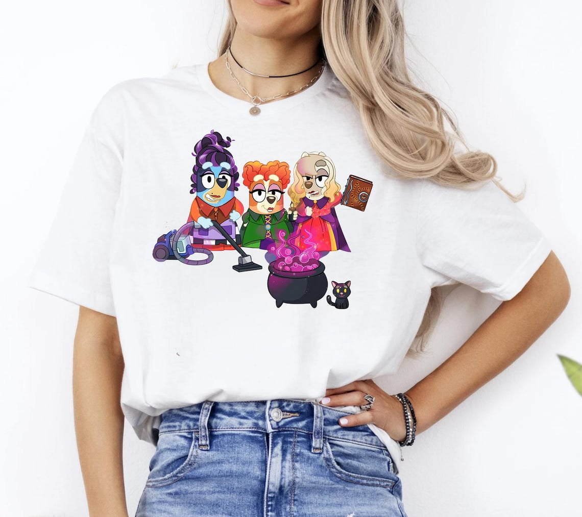 Bluey Hocus Pocus Shirt, Bluey Theme Halloween Party Shirt, Bluey ...