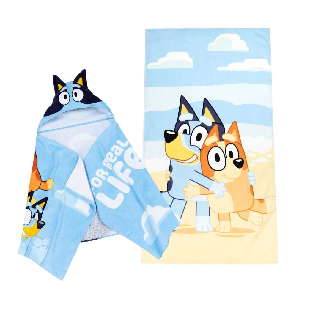 Bluey Hooded Towel & Beach Towel Set - Walmart.com