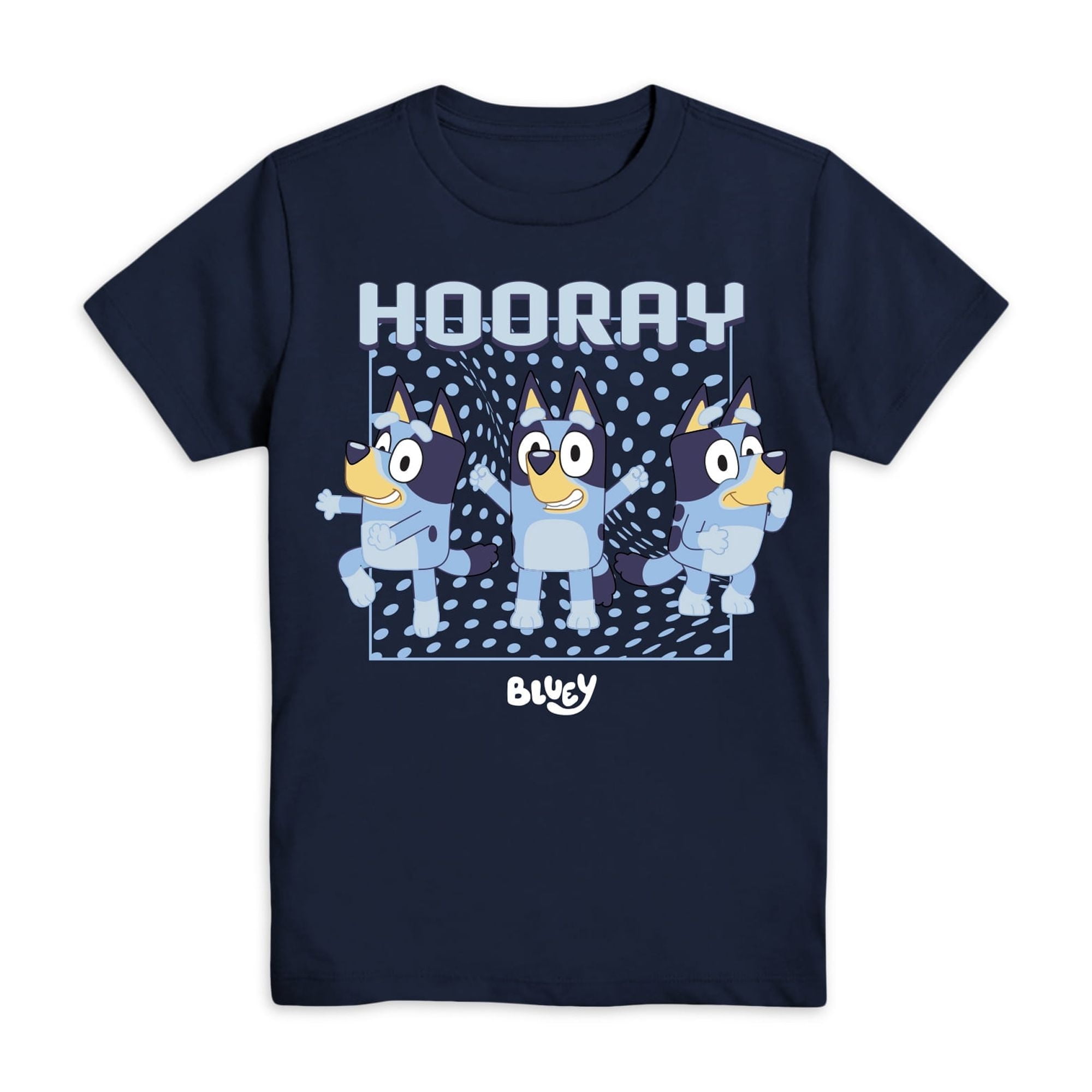 Bluey Hooray Bluey, Crew Neck, Short Sleeve, Graphic T-Shirt, - Walmart.com
