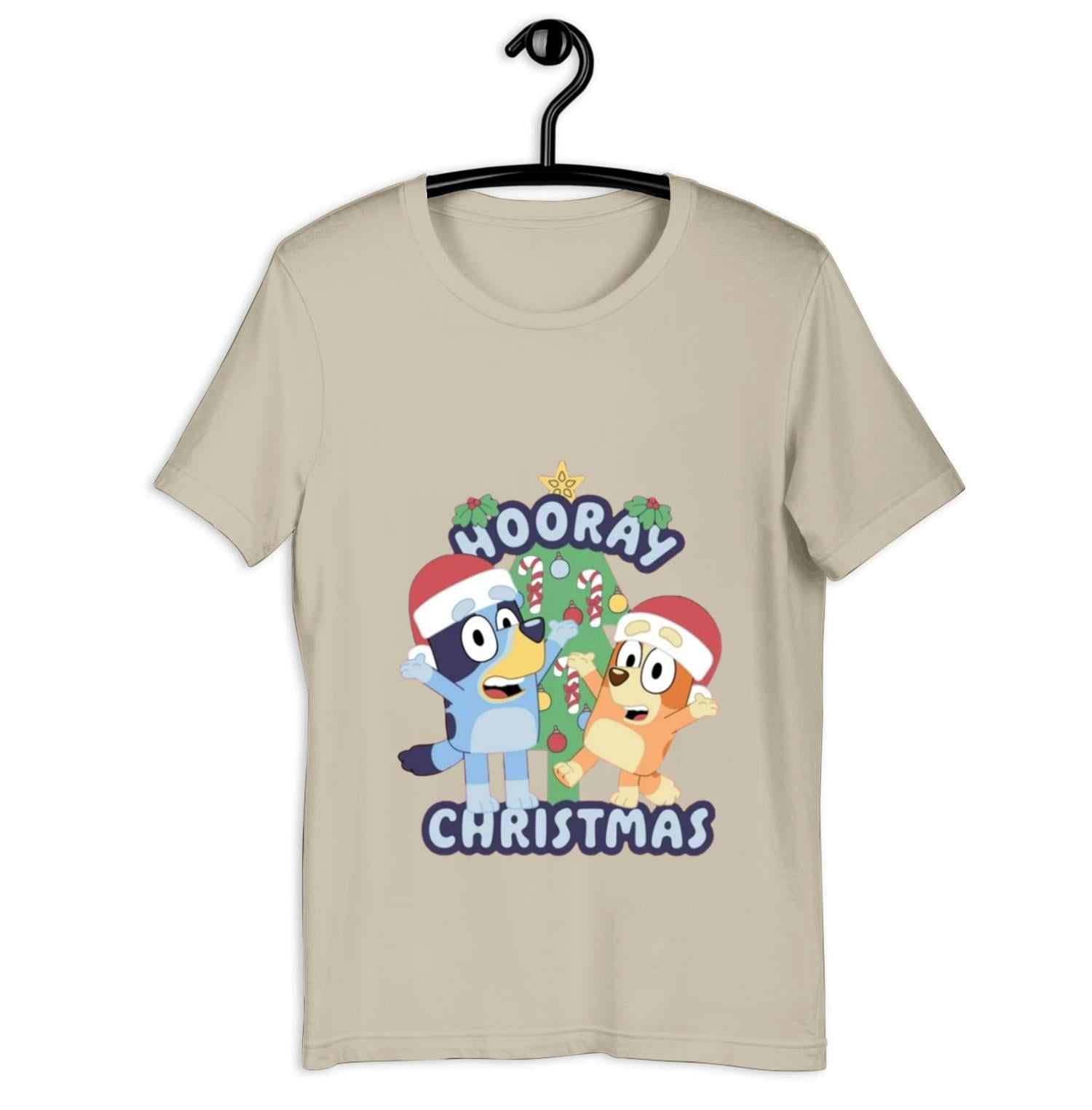 Bluey_Hooray_Christmas_Girls_Graphic__T-Shirt-removebg-preview ...