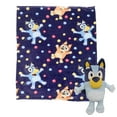 Bluey Silk Touch Kids Soft Throw Blanket with Character Hugger Pillow ...