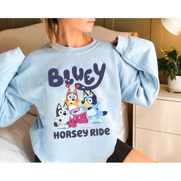 Bluey Horsey Ride Shirt, Bluey Family Matching Shirt Crewneck ...