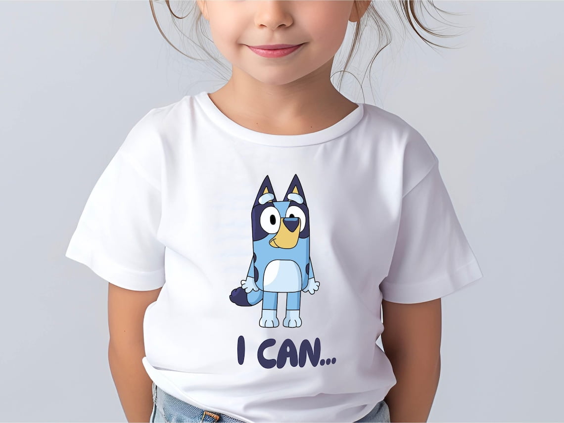 Bluey I Can, Playful Positive Message, Fun Cartoon Graphic, Bella ...