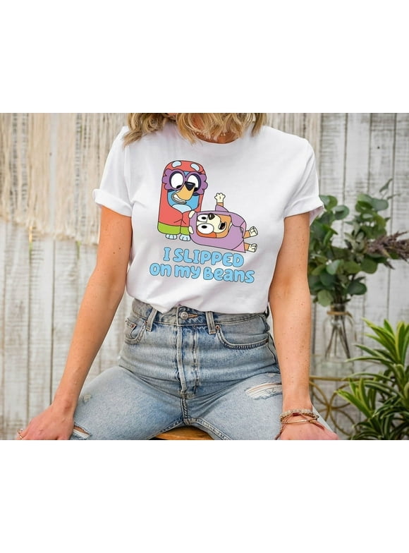 Bluey I Slipped On My Beans T-Shirt, Bluey Playing Grannies, Bluey ...