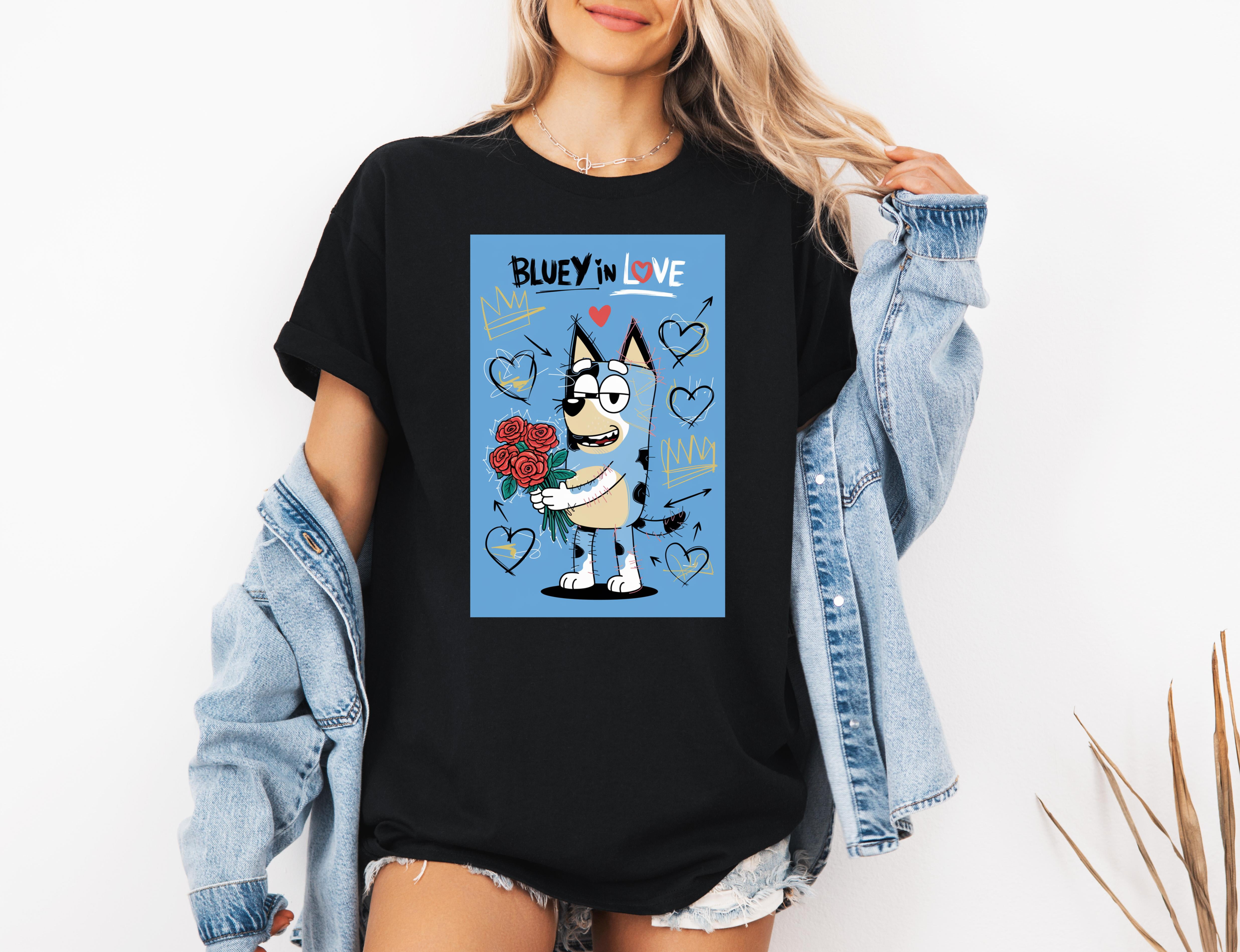 Bluey In Love Bluey T-shirt, Heart Design, Unisex S-5XL Shirt, Sweatshirt, Hoodie - Walmart.com