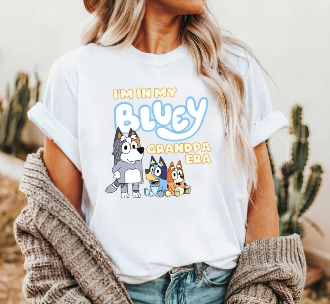 Bluey In My Bluey Grandpa Era Shirt, In My Bluey Pop Tee, Bluey Dad ...