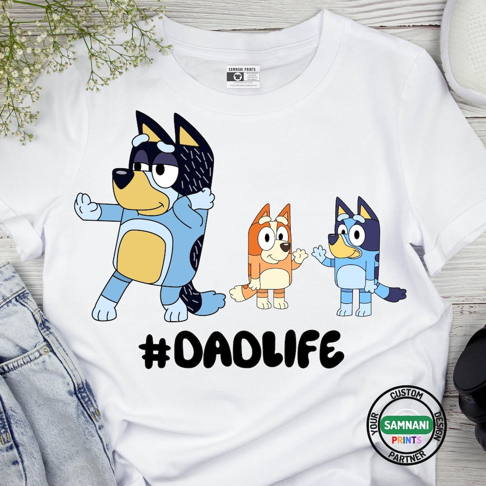 Bluey Inspired Dad Life Shirt, Cartoon Dad And Graphic Tee, Funny ...