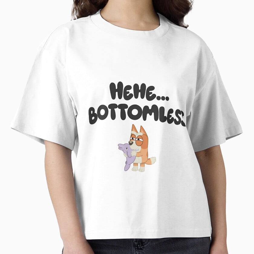 Bluey Inspired "Hehe...Bottomless" Design Boxy T-Shirt - Walmart.com