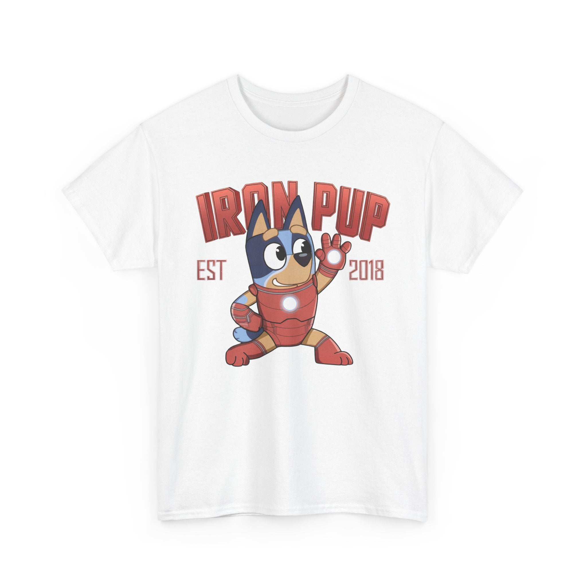 Bluey Iron Pup 2018 Edition T-Shirt, Heroic Cartoon Dog Design, Unisex ...