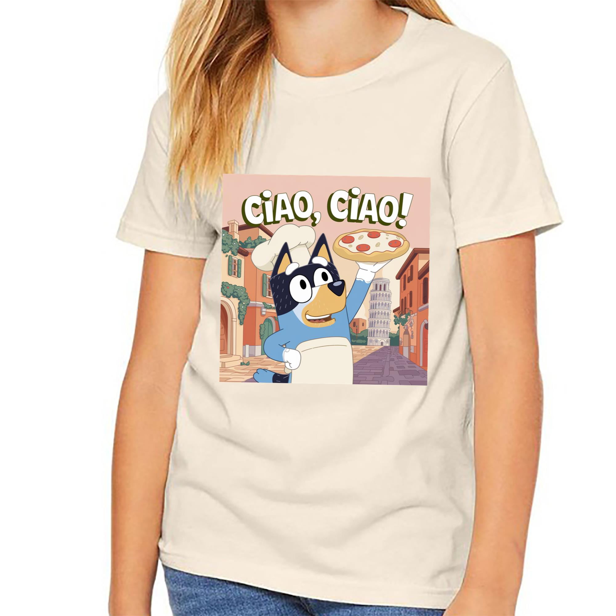 Bluey Italian Pizza Party With Pup Chef, Fun Cartoon Design Featuring ...