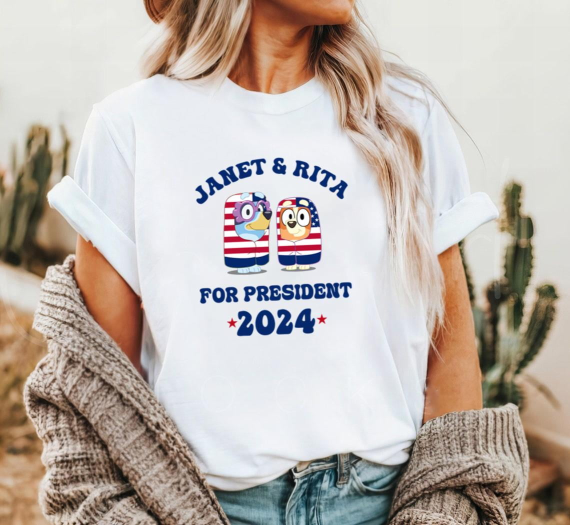 Bluey Janet And Rita For President 2024 Election Sweatshirt, Bluey ...