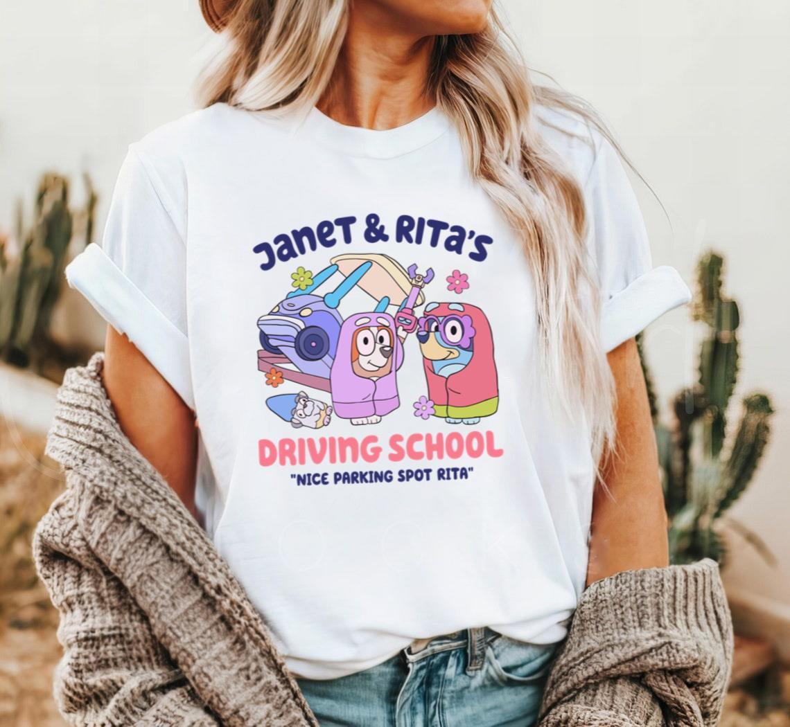 Bluey Janet Rita Driving School Shirt, Nice Parking Spot Rita Shirt ...