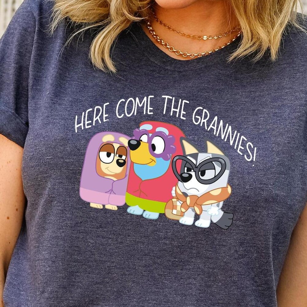 Bluey Janet Rita Shirt, Grandma Bluey Tee, Here Come Grannies Tee ...