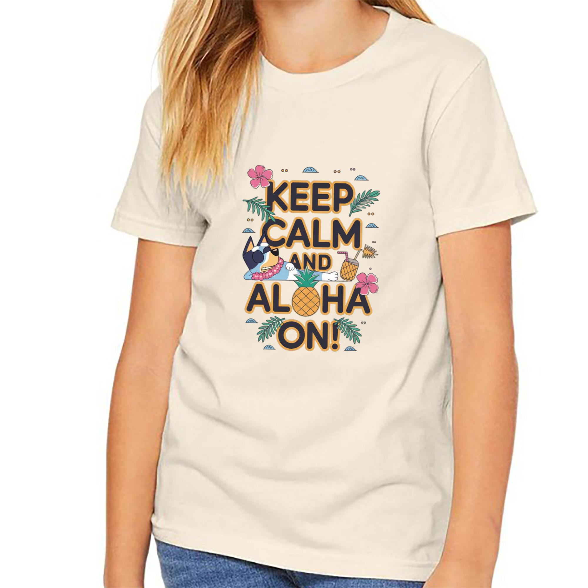 Bluey Keep Calm And Aloha On With Smiling Pup, Tropical Relaxation ...