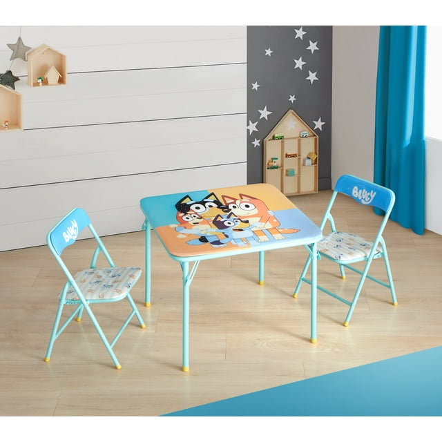 Bluey Kids 3 Piece Blue Table And Chair Set - Walmart.com