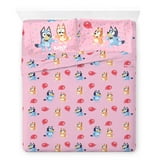 Bluey Balloon Party Kids 4 Piece Pink Bed Sheet Set, Full - Walmart.com