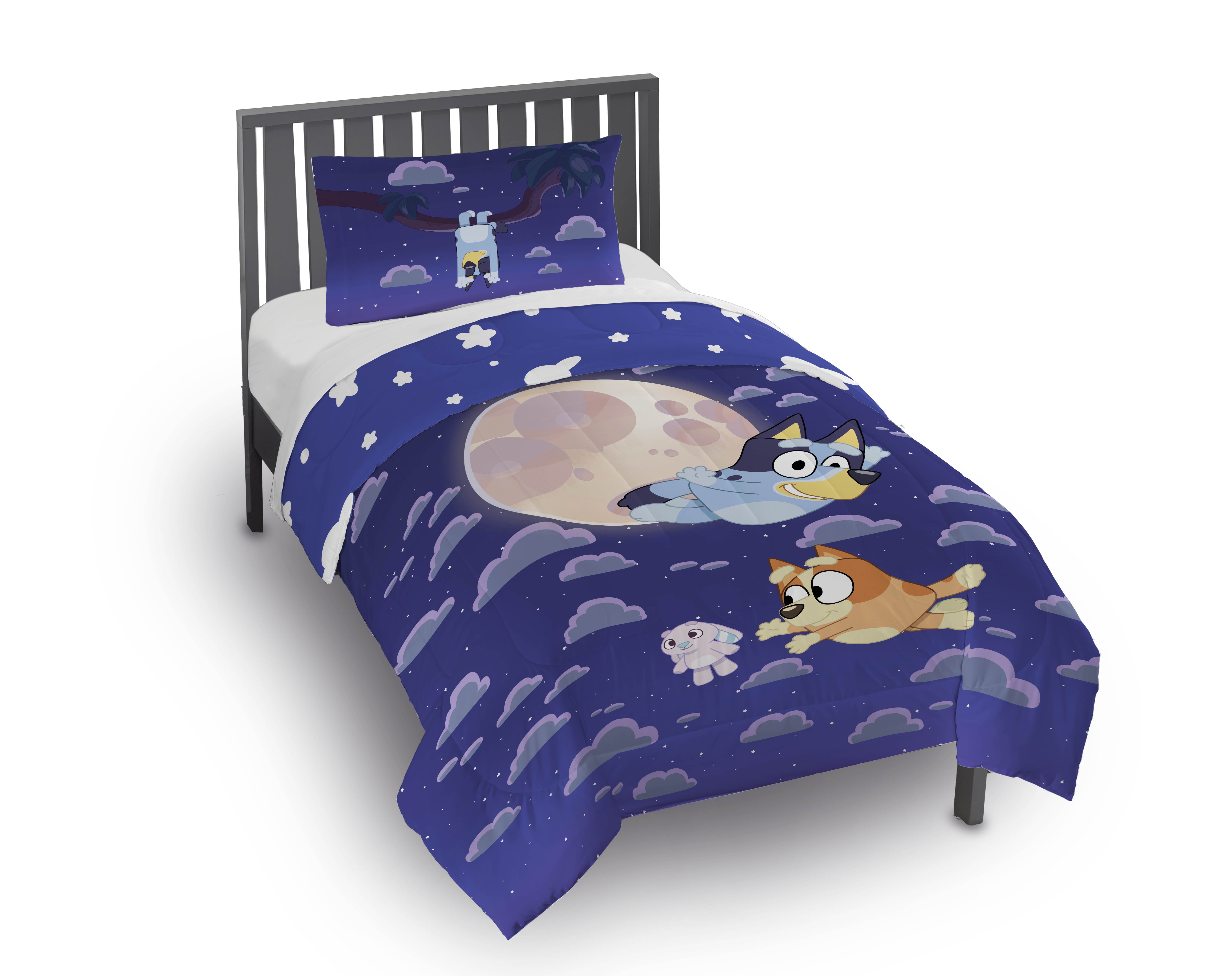 BBC Bluey Kids Twin/Full Bedding Set - Reversible Comforter and Sham, 2 ...