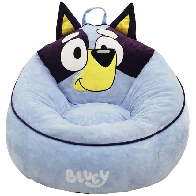 Bluey Kids' Compressed Foam Bean Bag Chair, Blue, 24" x 5" x 18 ...