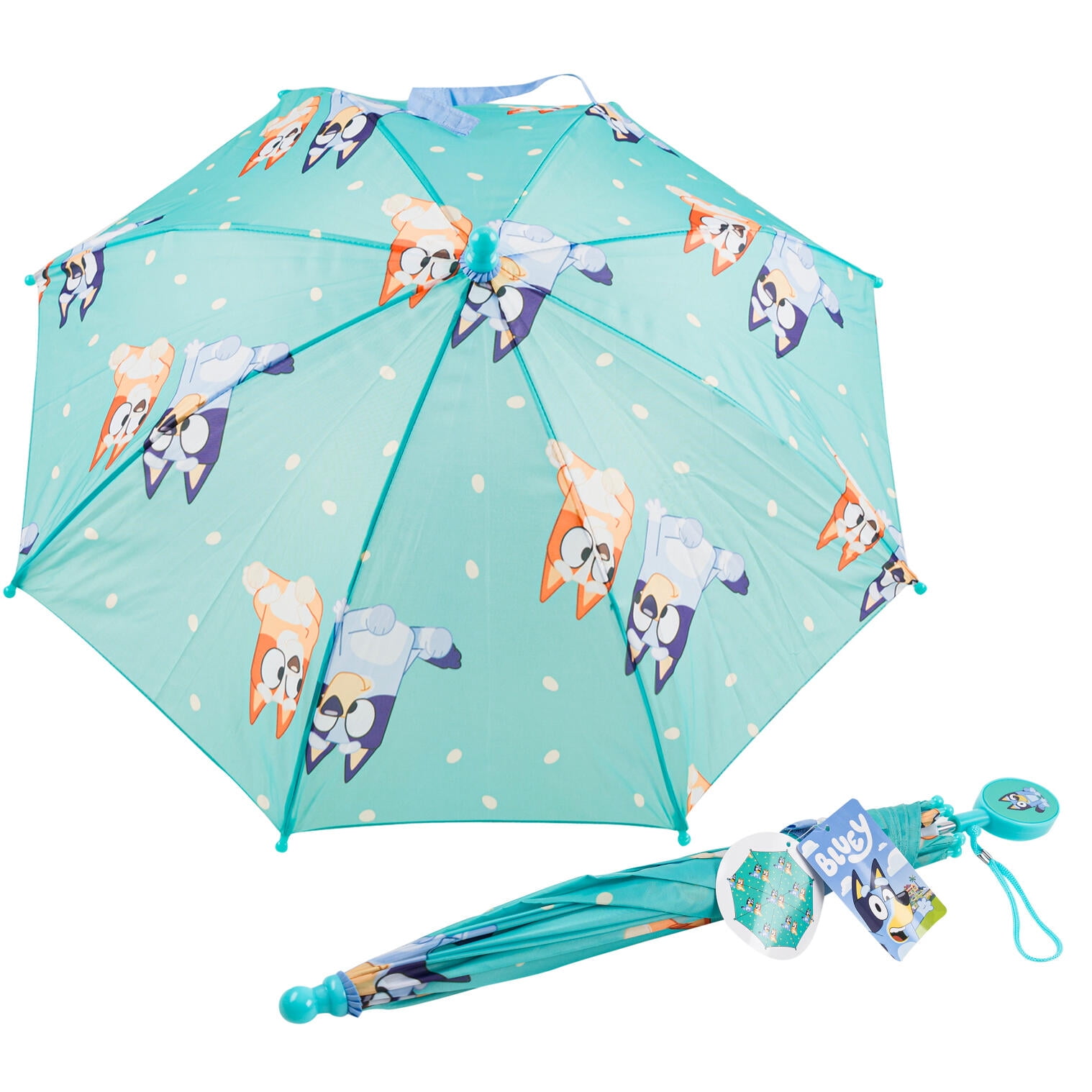 Bluey Kids Waterproof Rain Umbrella with Clamshell Handle, 21 inches ...