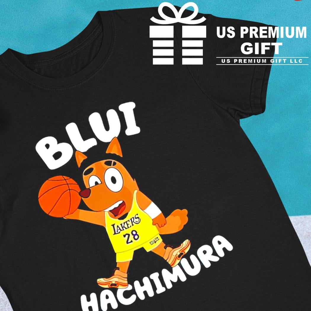 Bluey Lakers 28 Blui Hachimura character funny shirt ,Purple Color,Size ...