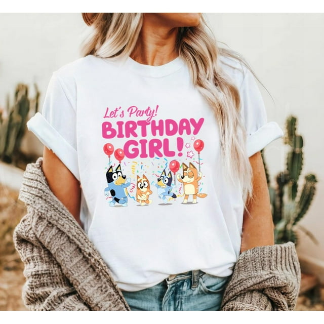 Bluey Let'S Party Birthday Girl Bluey Shirt | Bluey Shirt | Bluey Family Shirt | Birthday ...