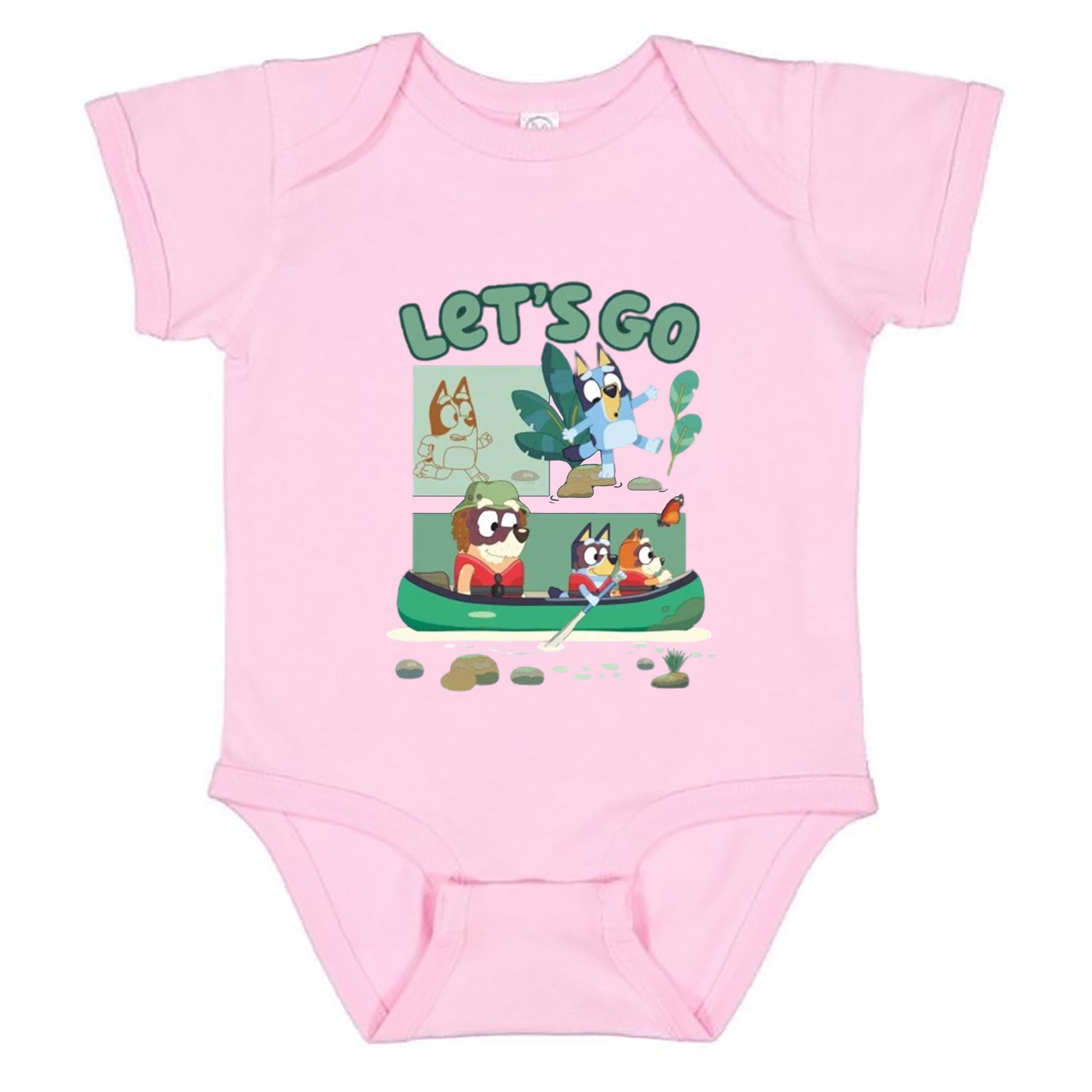 Bluey Let's Go, Playful Cartoon Dog, Fun Adventure-Themed Baby Bodysuit ...