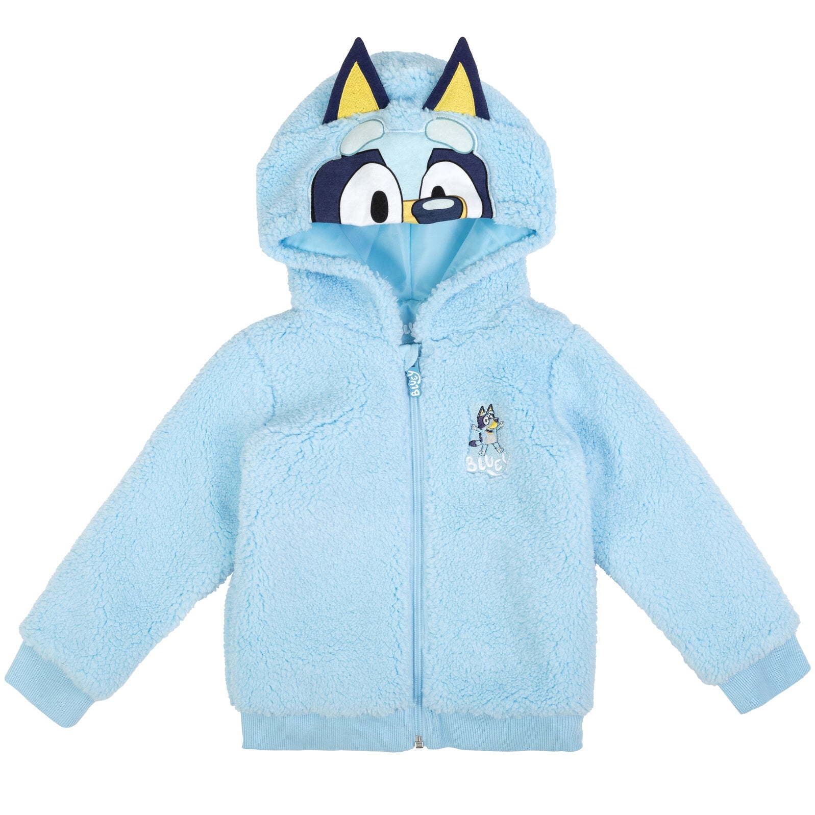 Bluey Little Boys Cozy Sherpa Zip Up Cosplay Hoodie Toddler to Little ...